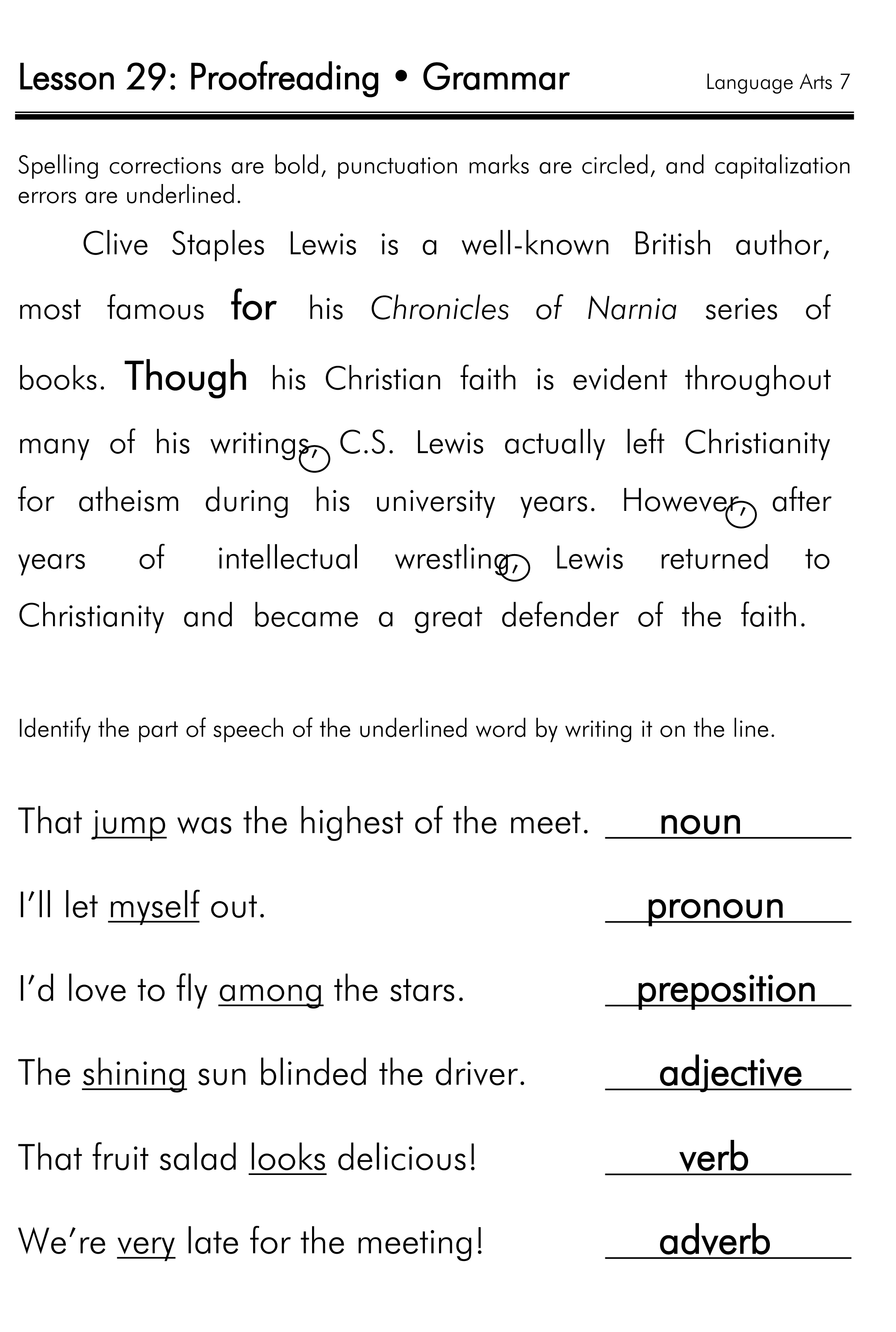 LA 7 Answers Lesson 29 – Easy Peasy All-in-One Homeschool