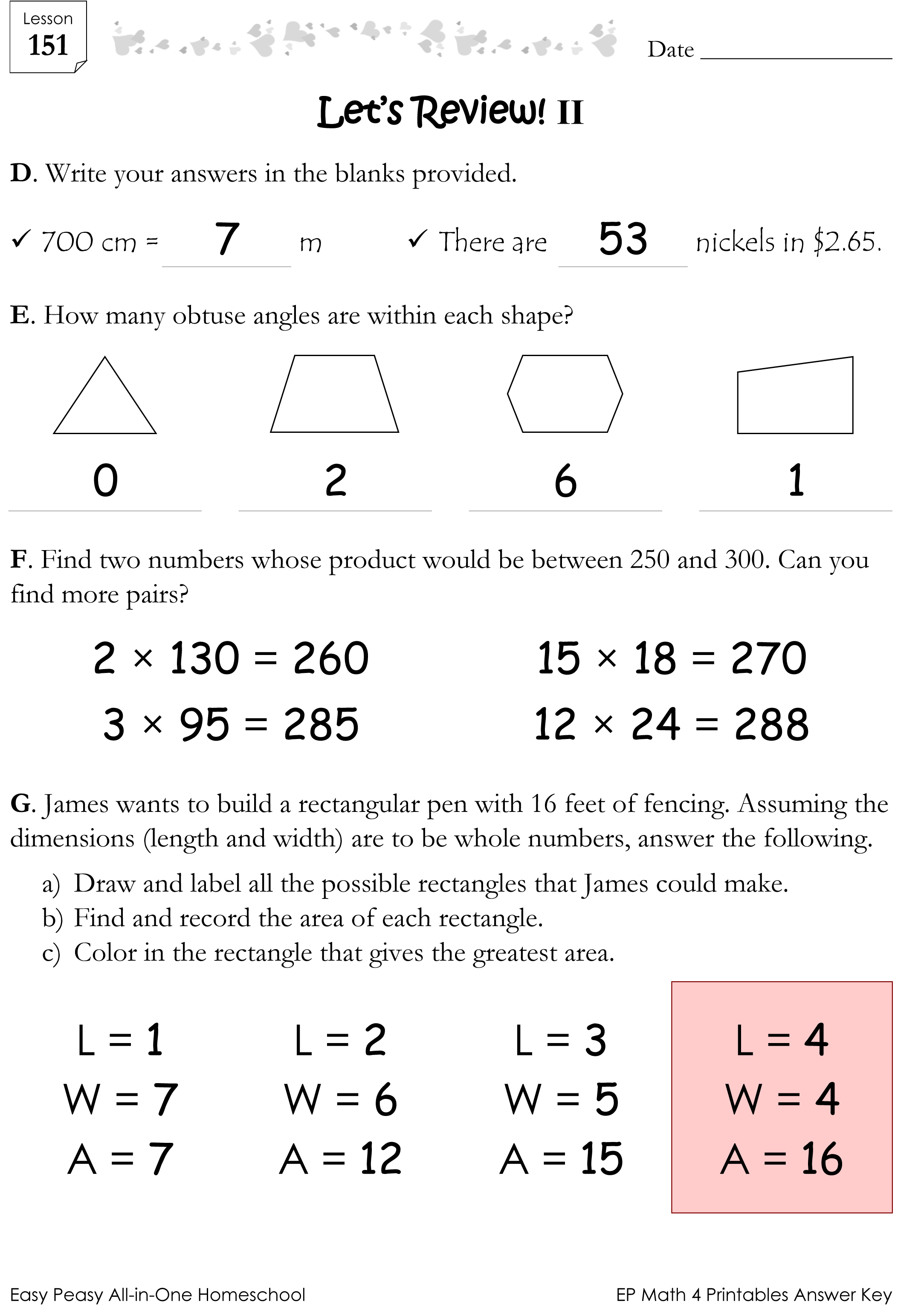 ep-math-4-printables-answers lesson 151-2 – Easy Peasy All-in-One ...