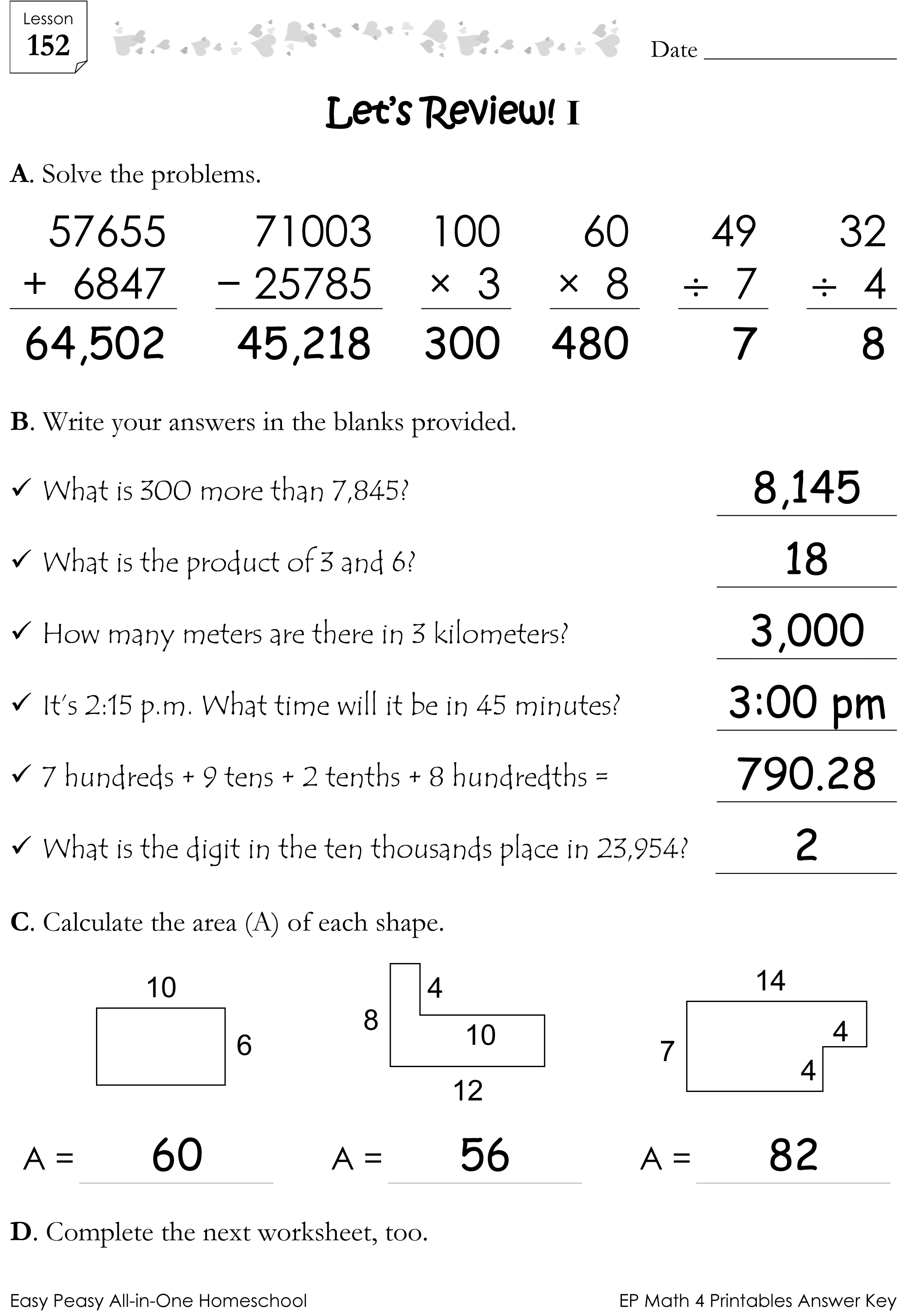 ep-math-4-printables-answers lesson 152 – Easy Peasy All-in-One Homeschool