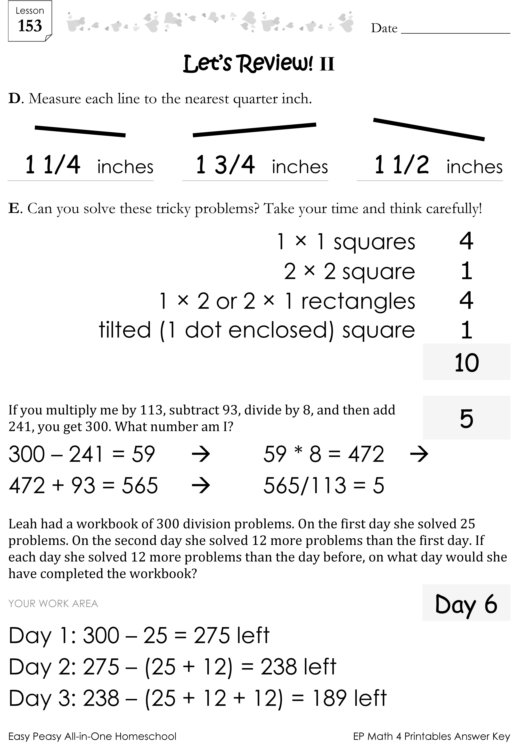 ep-math-4-printables-answers lesson 153-2 – Easy Peasy All-in-One ...
