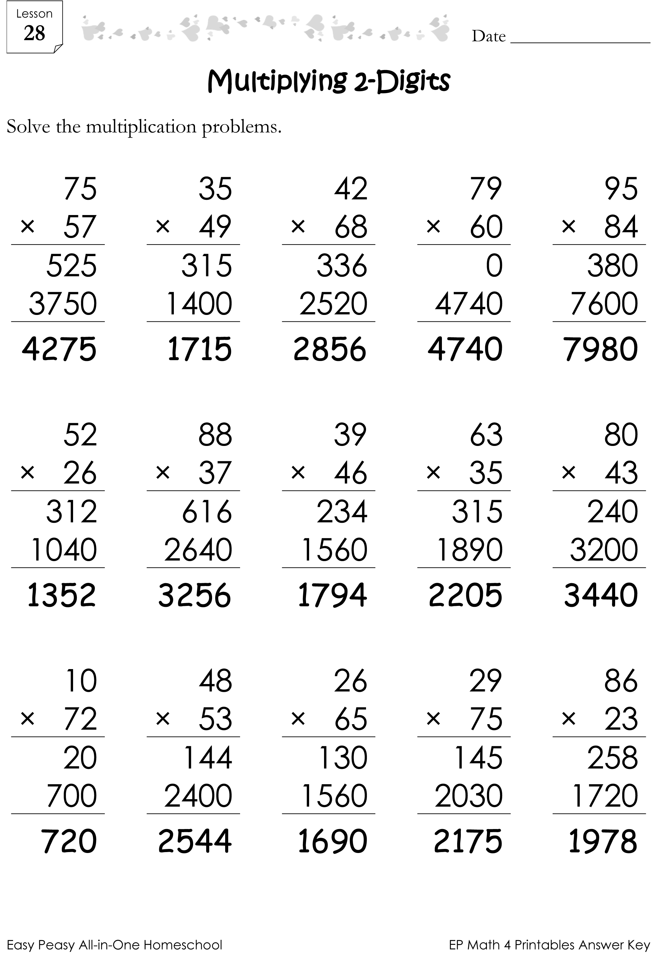 ep-math-4-printables-answers lesson 28 – Easy Peasy All-in-One Homeschool